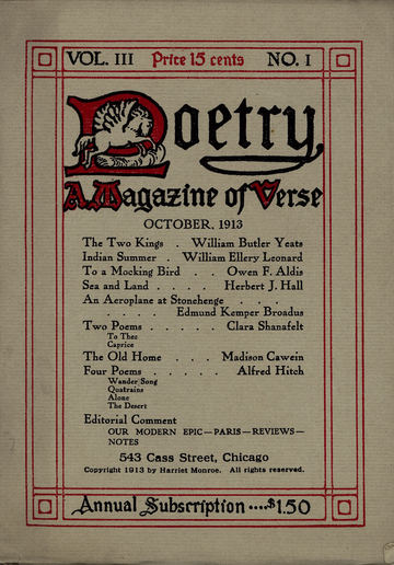 October 1913 | Poetry Magazine | Poetry Foundation
