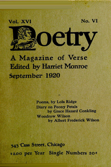 September 1920 | Poetry Magazine | Poetry Foundation