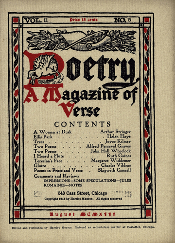 August 1913 | Poetry Magazine | Poetry Foundation