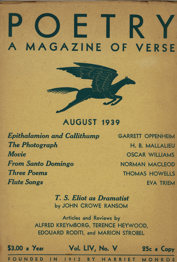 August 1939 | Poetry Magazine | Poetry Foundation