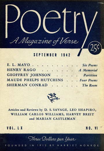 Matthiessen on Form by Leo Shapiro | An… | Poetry Magazine
