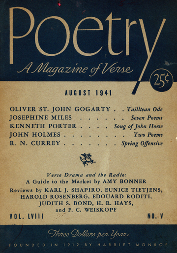 August 1941 | Poetry Magazine | Poetry Foundation