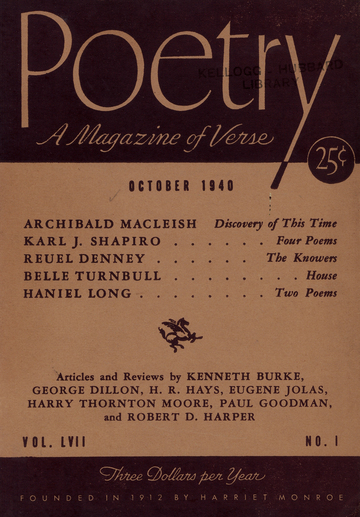 October 1940 | Poetry Magazine | Poetry Foundation