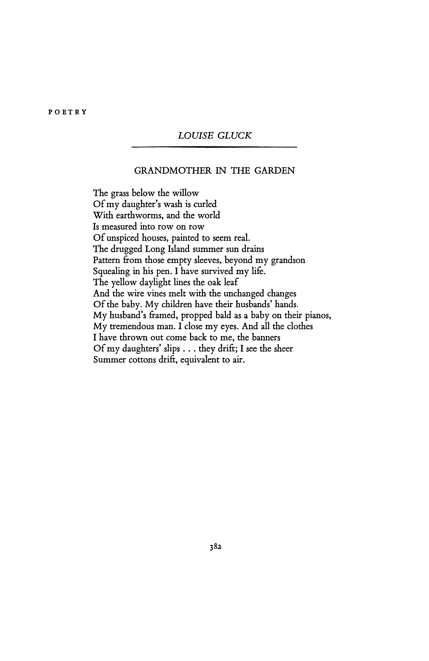 From the Archive: Louise Glück by The Editors | Poetry Foundation