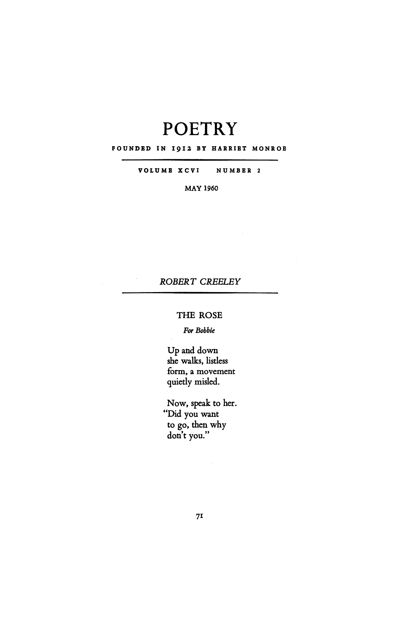 From the Archive: Robert Creeley by The Editors | Poetry Foundation